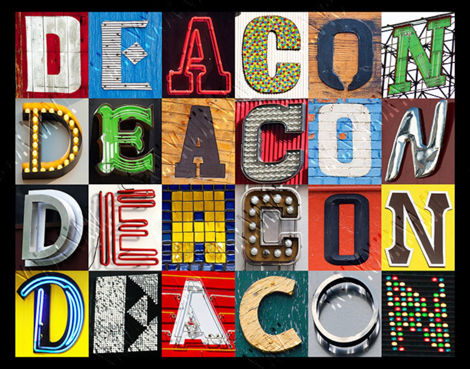 DEACON Personalized Poster Featuring Photos of Alphabet Letters From ...