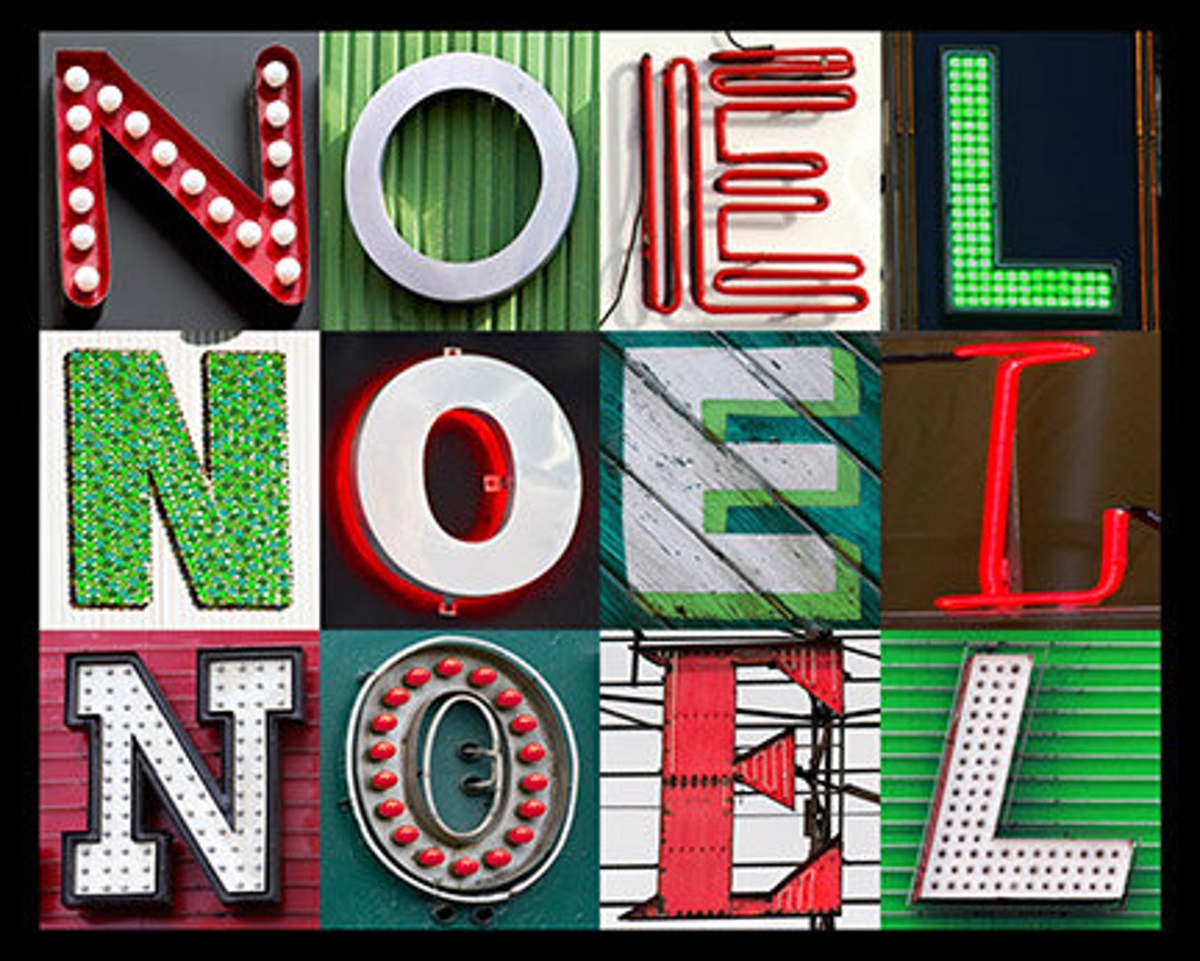 NOEL Christmas Cards Showcased in Letters of Photos From - Etsy