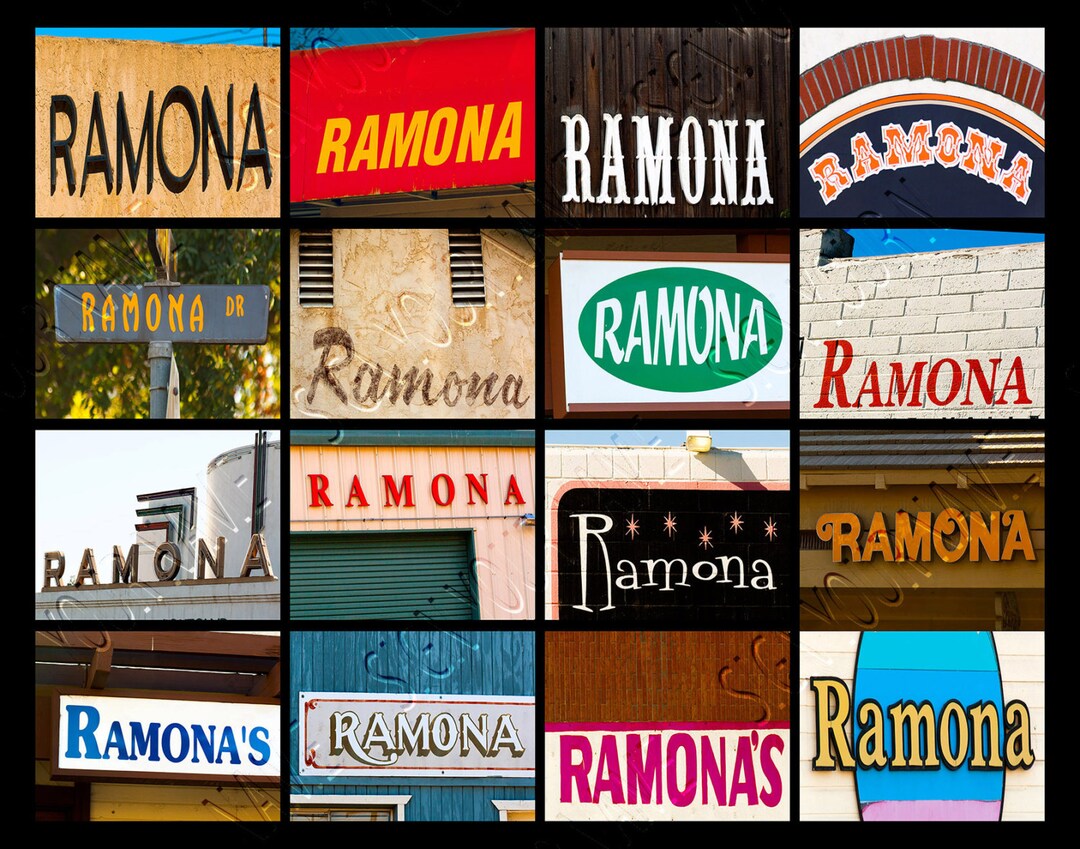 Personalized Poster Featuring RAMONA in Photos of Actual Signs; Art ...