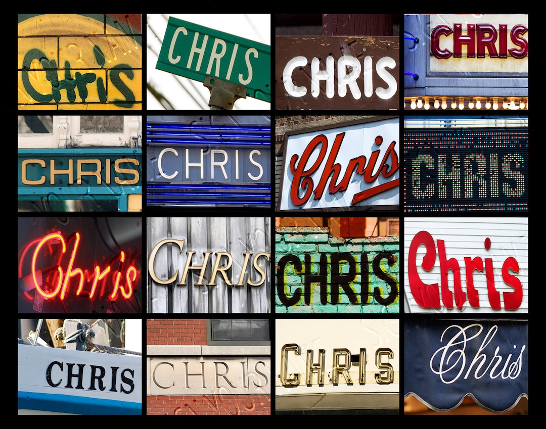 Personalized Poster Featuring CHRIS Showcased in Photos of Actual Signs ...