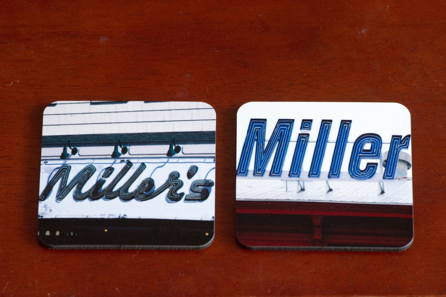 Personalized Coasters featuring names from photos of signs | Etsy