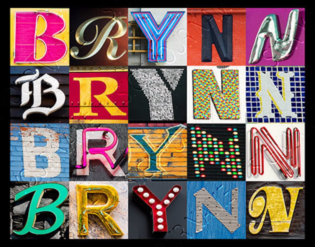 BRYNN or BRYN Personalized Poster Photos of Letters From Signs ...