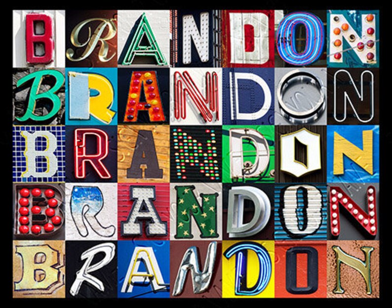 BRANDON Personalized Poster Featuring Photos of Alphabet Letters From ...
