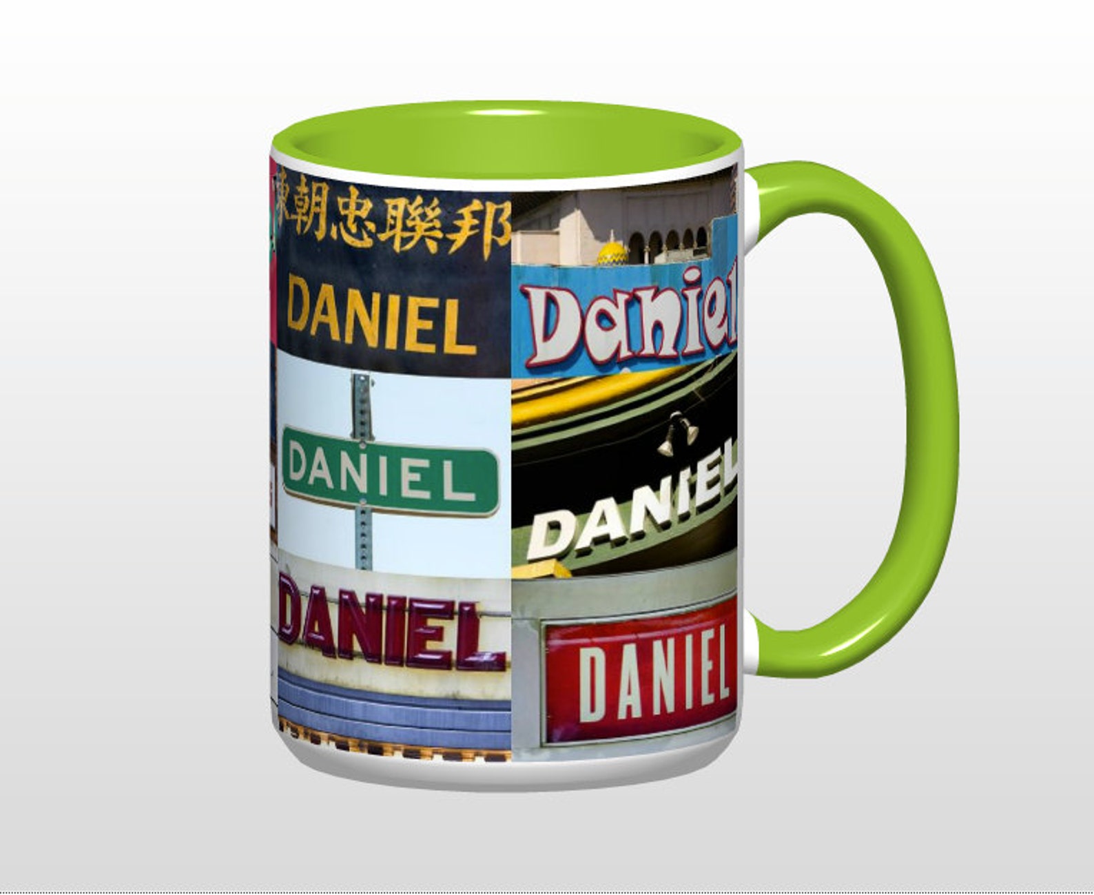 Personalized Coffee Mug Featuring the Name DANIEL in Photos of - Etsy
