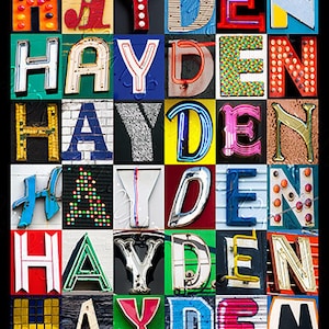 HAYDEN Personalized Poster Featuring Photos of Letters From Signs ...