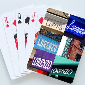 Custom Playing Cards Featuring the Name LORENZO in Actual Sign Photos ...