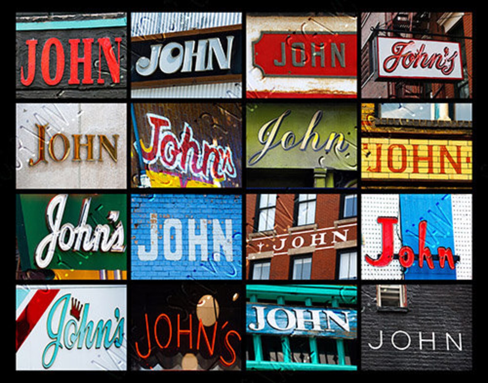 JOHN Personalized Poster Featuring Photos of Actual Signs Art - Etsy