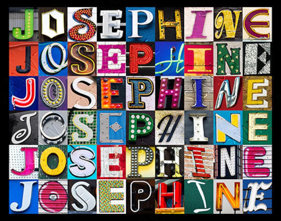 JOSEPHINE Personalized Poster Featuring Photos of Sign Letters ...