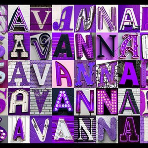 SAVANNAH Personalized Poster Featuring Photos of Sign Letters ...