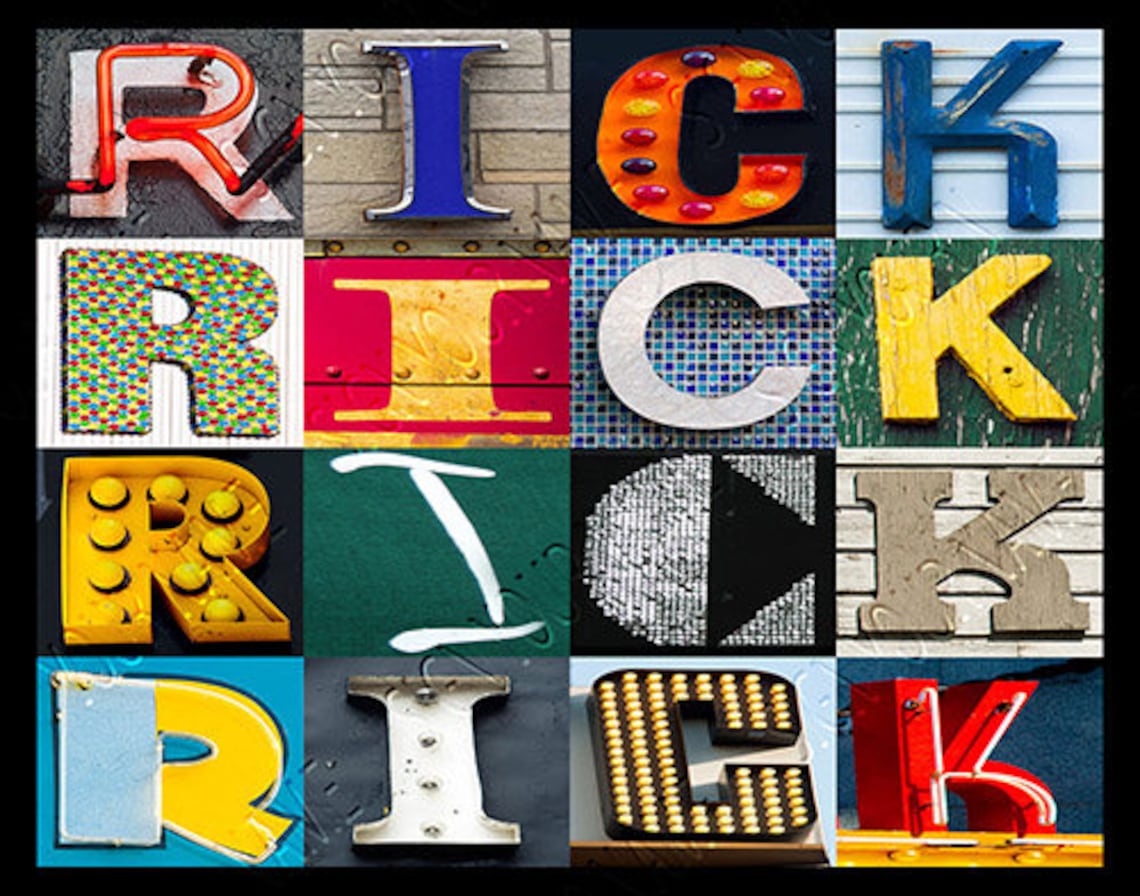 RICK Personalized Poster Featuring Photos of Alphabet Letters - Etsy