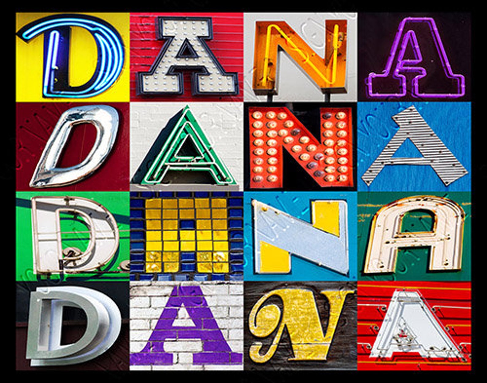 Personalized Poster Featuring DANA in Photos of Alphabet - Etsy