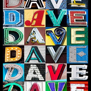 DAVE Personalized Poster Featuring Photos of Letters From Signs ...