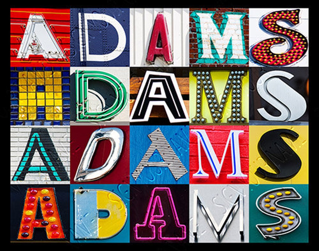 ADAMS Personalized Poster Featuring Showcased in Photos of Letters From ...