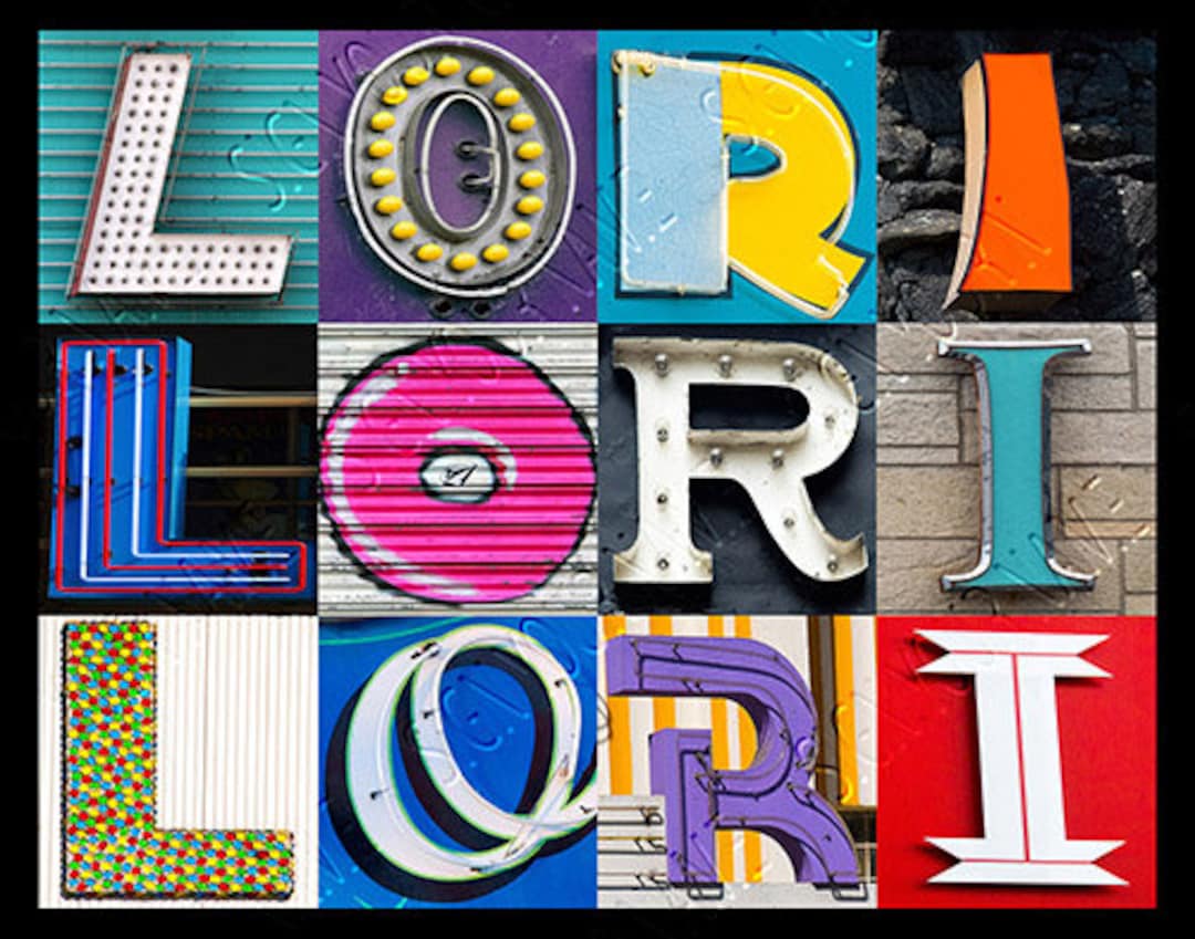 Personalized Poster Featuring JANIE in Photos of Alphabet Letters From ...
