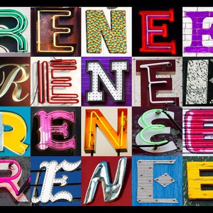RENE or RENEE Personalized Poster Featuring in Photos of Alphabet ...