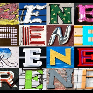 RENE or RENEE Personalized Poster Featuring in Photos of Alphabet ...
