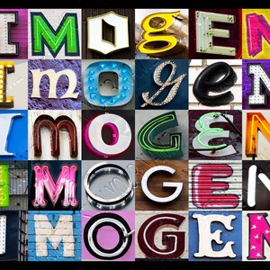 IMOGEN Personalized Poster Featuring Photos of Sign Letters; Typography ...