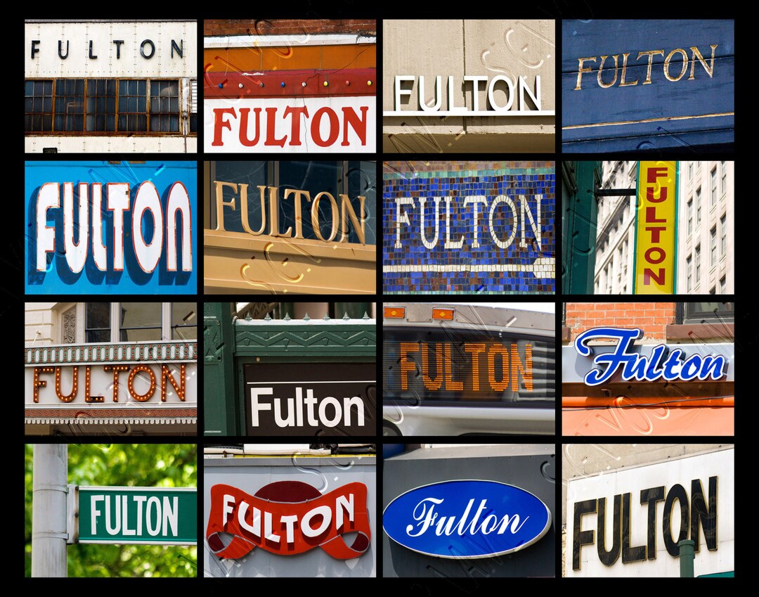FULTON Personalized Poster Featuring Photos of Actual Signs; Art Print ...
