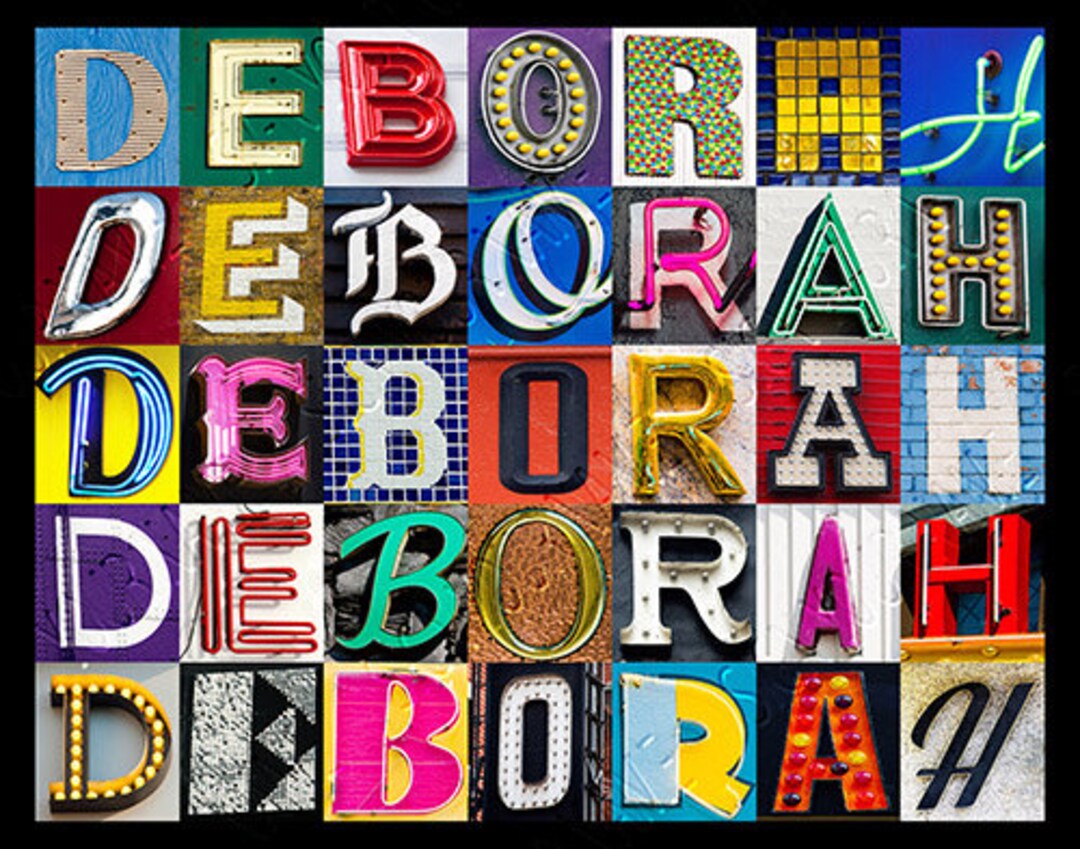 DEBORAH Personalized Poster Featuring Photos of Letters From Signs ...