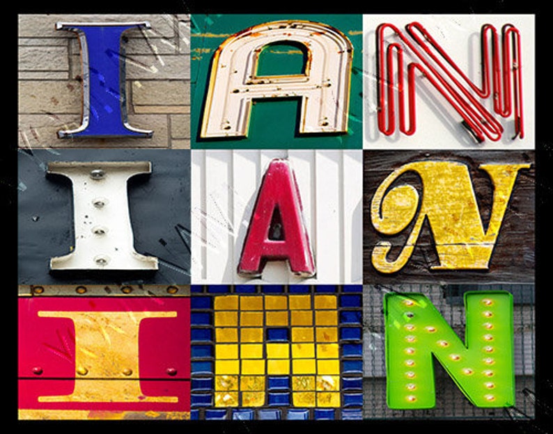 IAN Personalized Poster Featuring Photos of Alphabet Letters From Signs ...