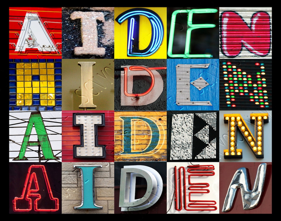 AIDEN or AYDEN Personalized Poster Featuring Photos of Letters From ...