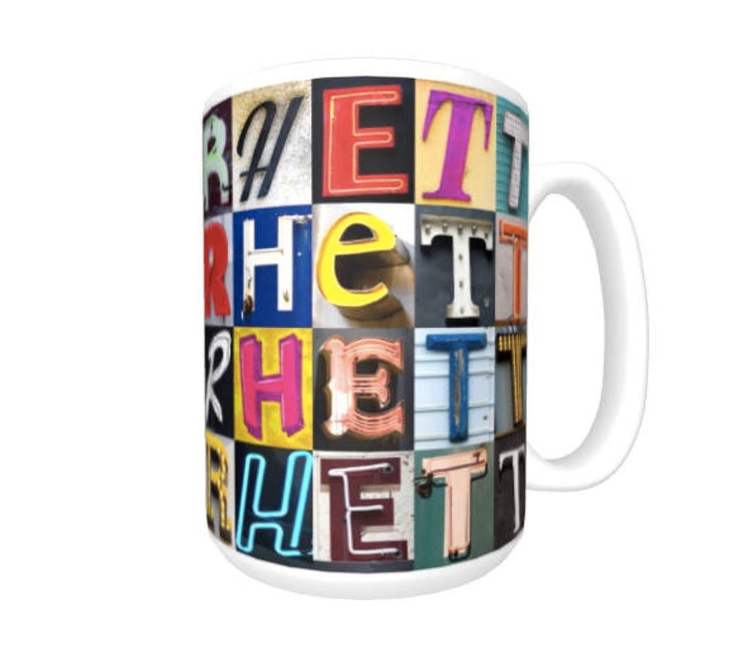 Personalized Coffee Mug Featuring the Name RHETT in Sign Letter Photos ...