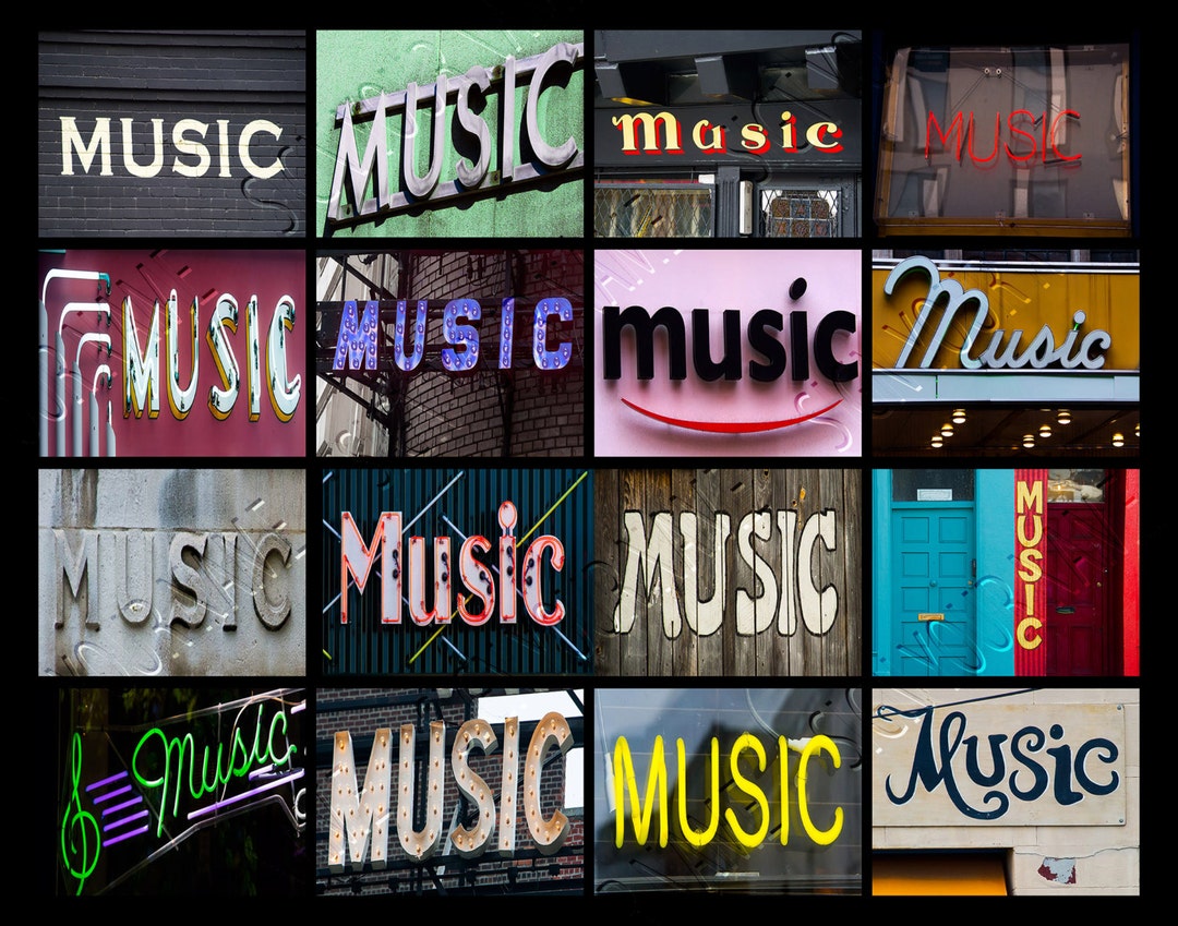 Personalized Poster Featuring MUSIC Showcased in Photos of Actual Signs ...