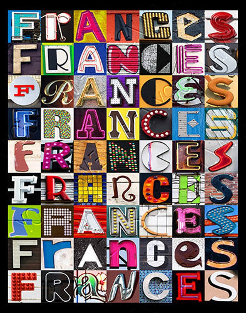 FRANCIS or FRANCES Personalized Poster Featuring Photos of Alphabet ...