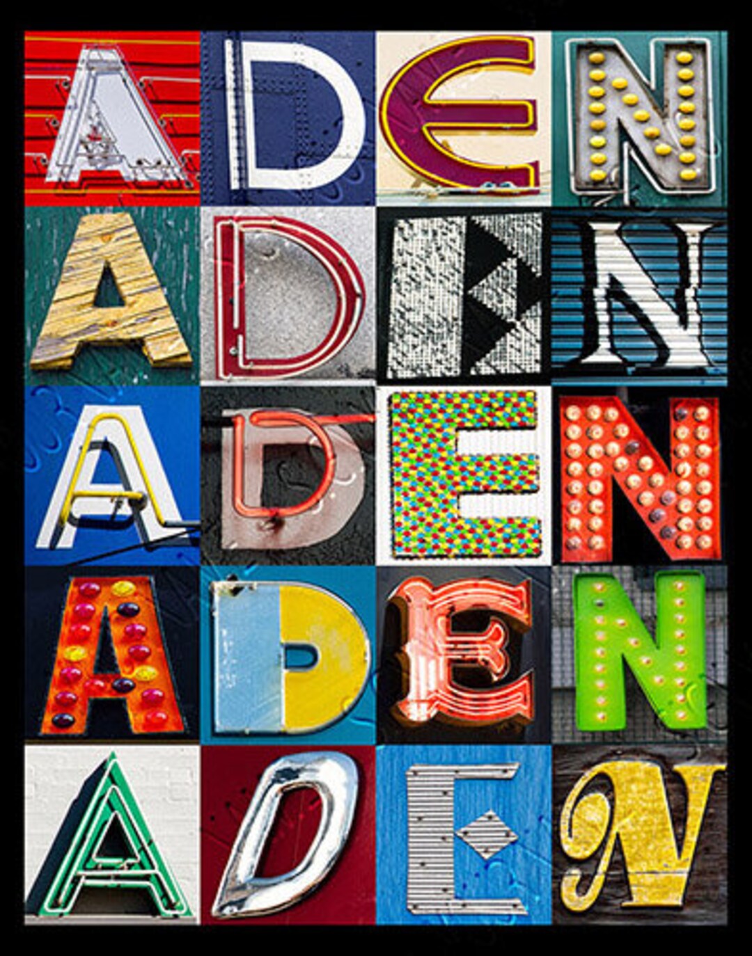ADEN Personalized Poster Featuring Showcased in Photos of Letters From ...