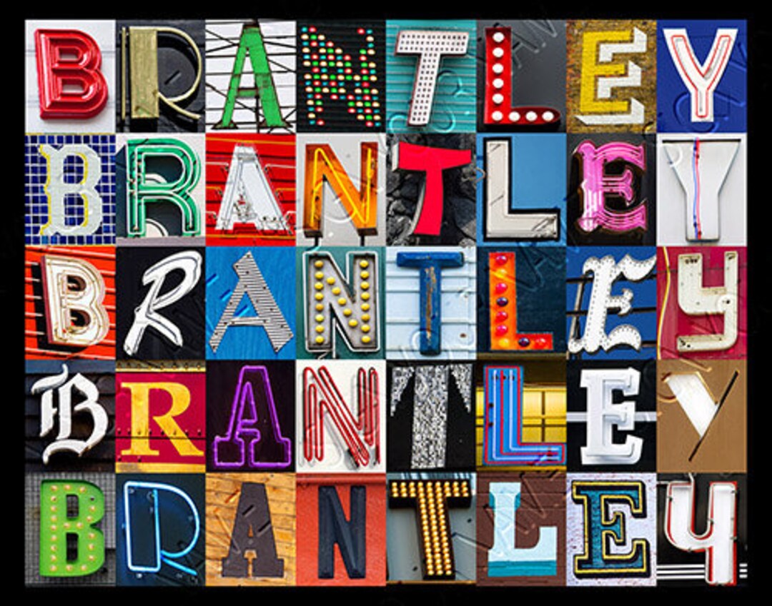 BRANTLEY Personalized Poster Featuring Photos of Sign Letters ...