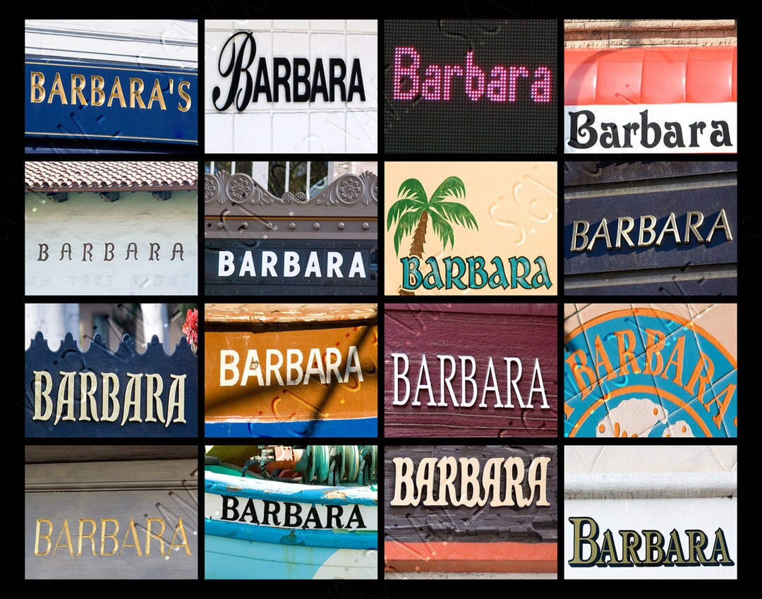 Personalized Poster Featuring BARBARA Showcased in Photos of Signs; Art ...