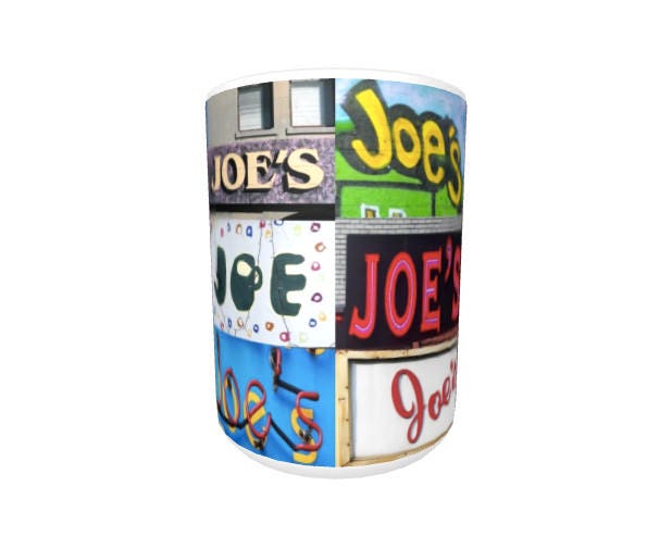 Personalized Coffee Mug Featuring the Name JOE in Photos of Signs ...