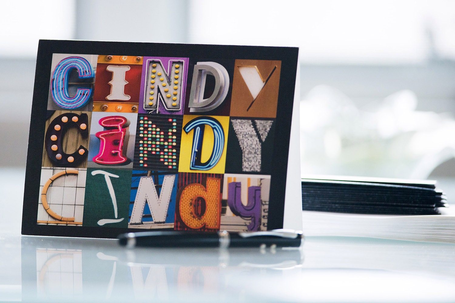 Personalized Stationery With ANY NAME in Photos of Alphabet - Etsy