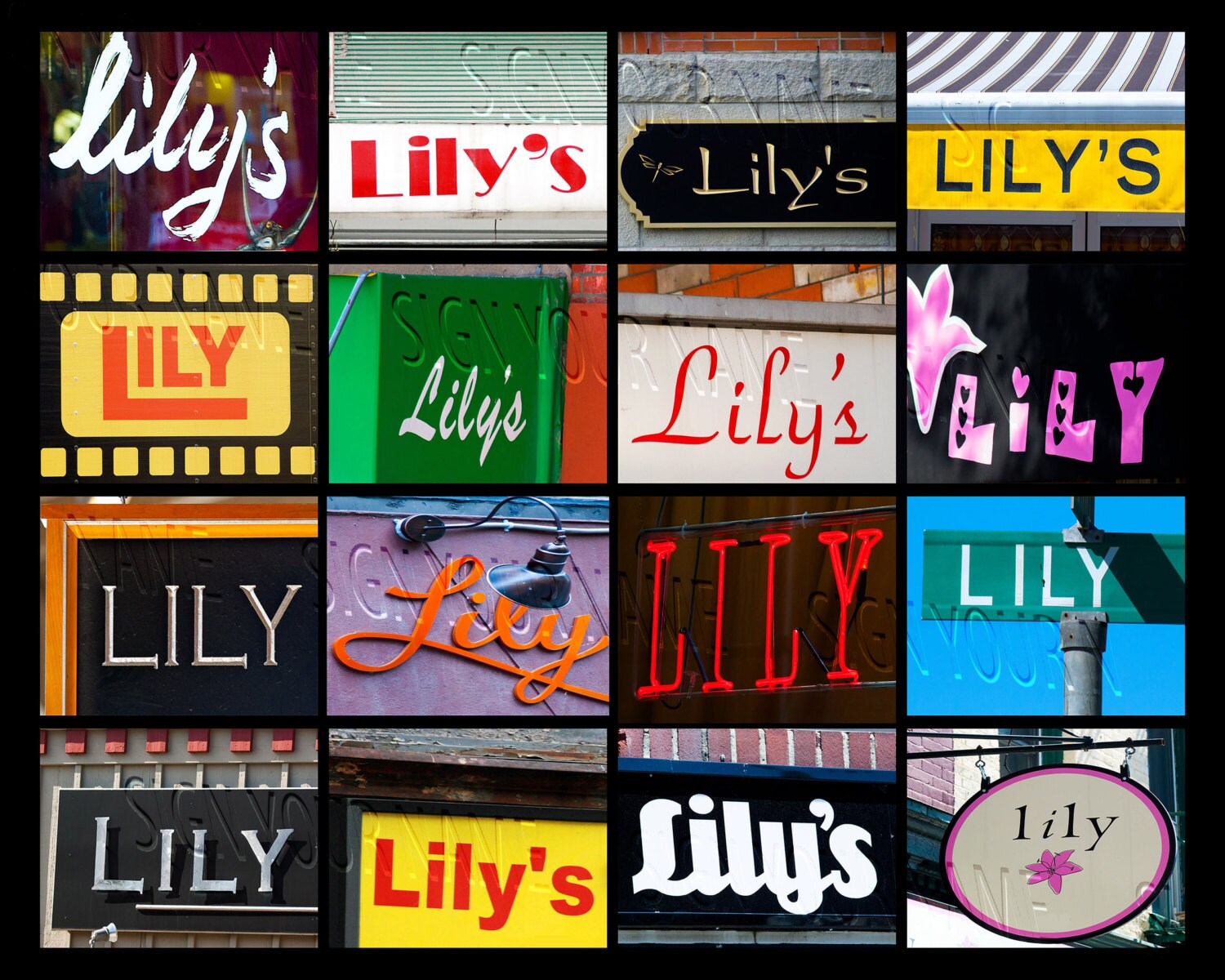 LILY Personalized Poster Featuring Photos of Actual Signs Art Print ...