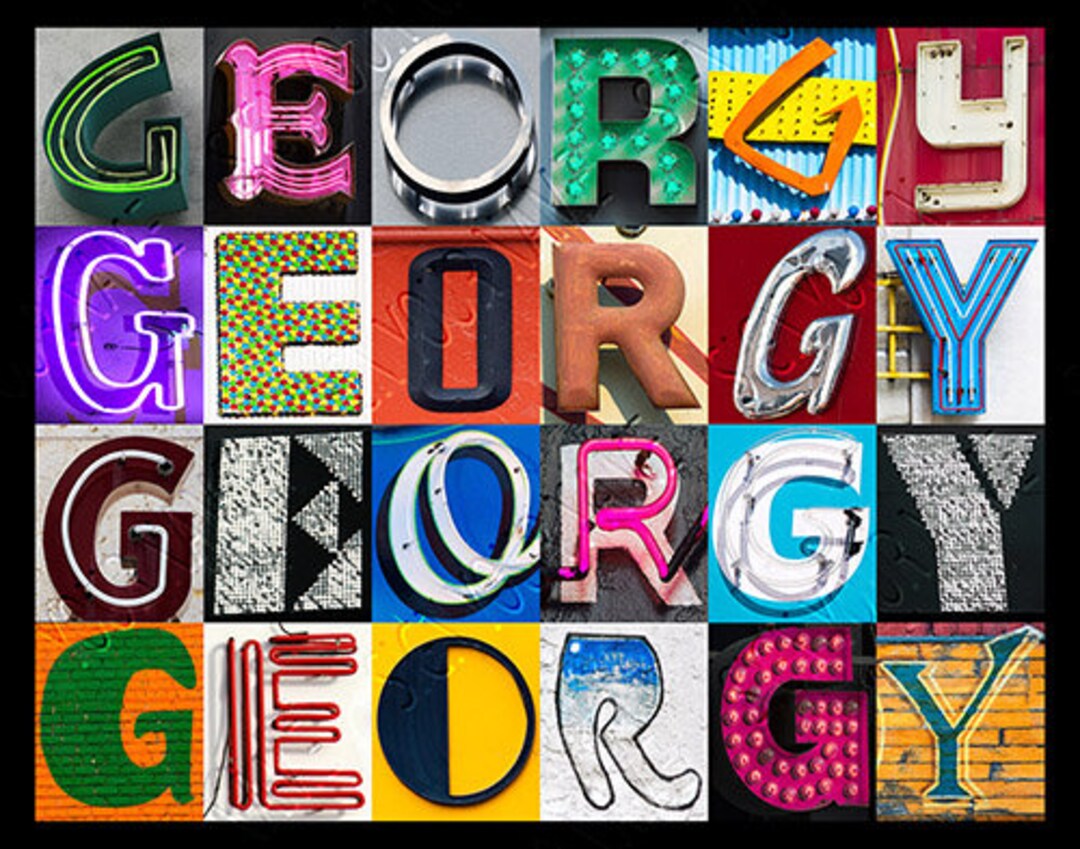GEORGY or GEORGIE Personalized Poster in Photos of Letters From Actual ...
