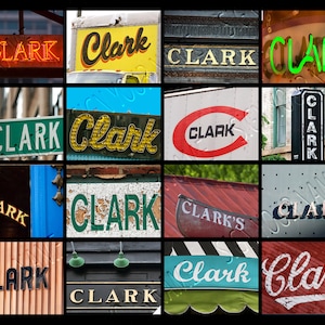 CLARK or CLARKE Personalized Poster Featuring Photos of Actual Signs ...