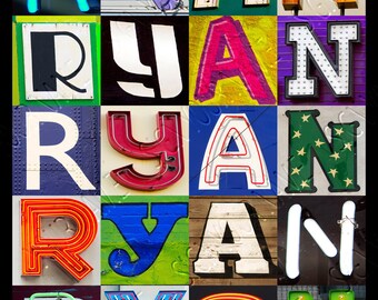 Personalized Poster Featuring FLYNN in Photos of Alphabet - Etsy