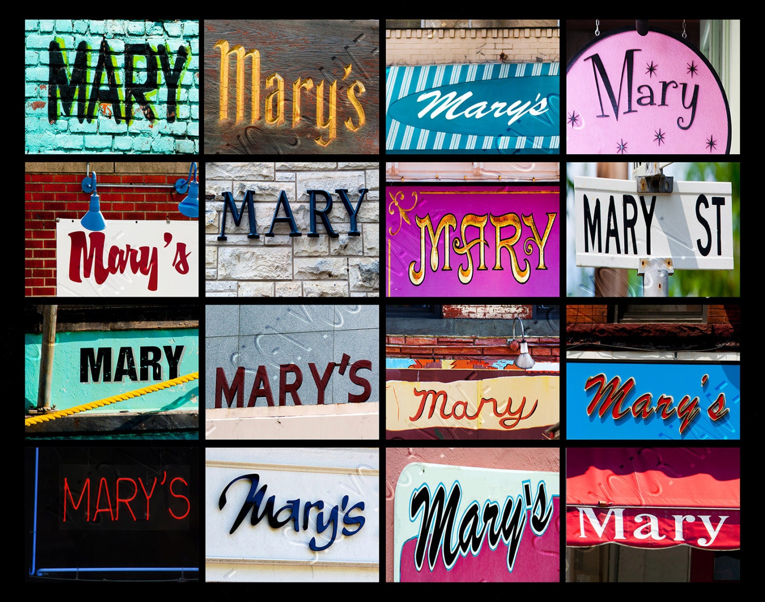 Personalized Poster Featuring MARY (version 1) Showcased in Photos of ...