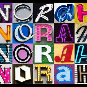 NORAH Personalized Poster Featuring Photos of Sign Letters Typography ...