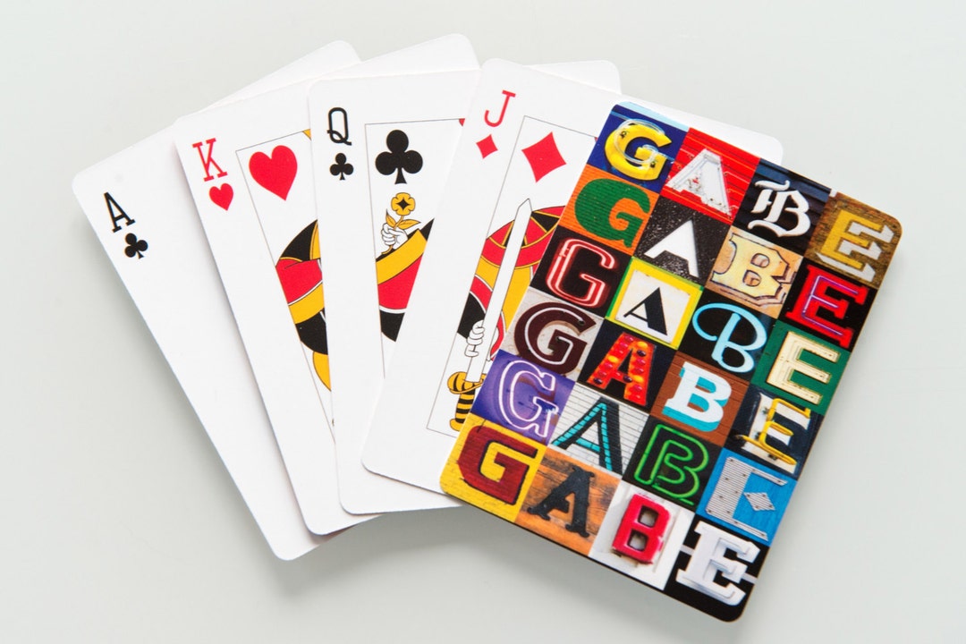 GABE Personalized Playing Cards Featuring the Name in Letters From ...