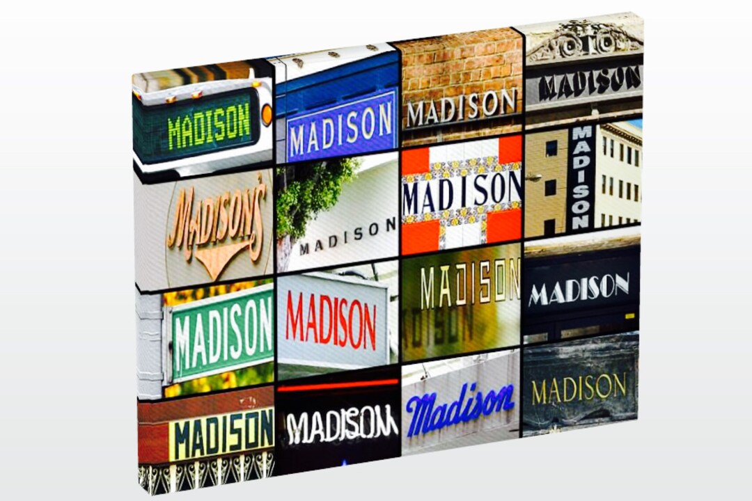 MADISON Personalized Photo Canvas Featuring the Photos of the Name in ...