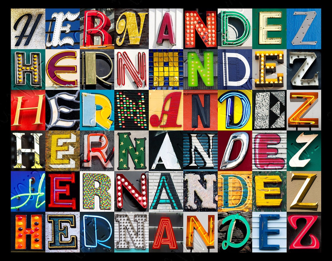 HERNANDEZ Personalized Poster Featuring Photos of Letters From Signs ...