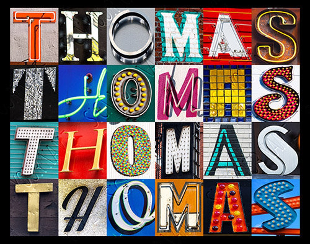 THOMAS Personalized Poster Featuring Photos of Letters From Signs ...