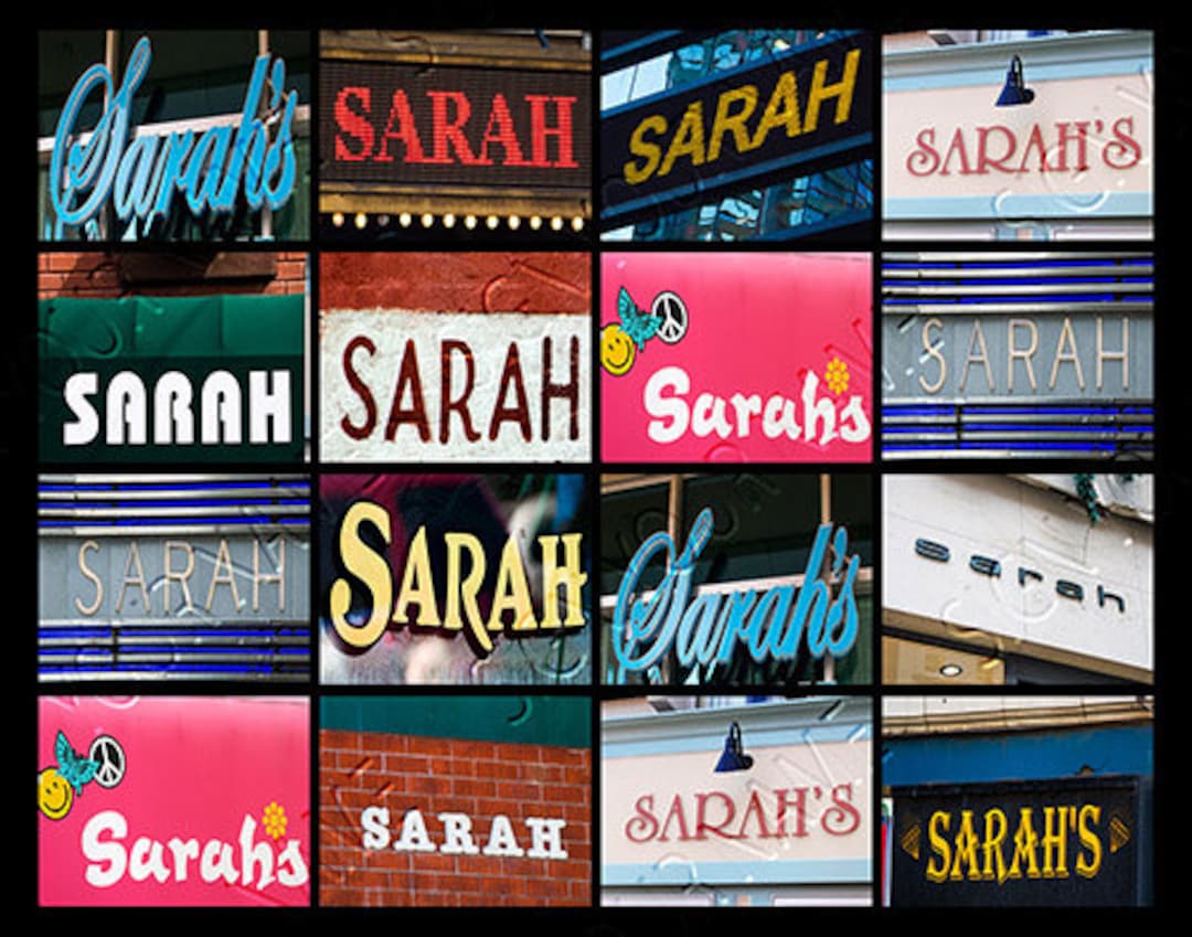 SARAH Personalized Poster Featuring Photos of Actual Signs; Art Print ...