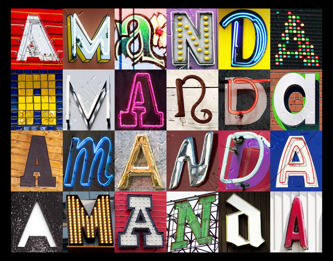 AMANDA Personalized Poster Featuring Photos of Letters From Signs ...