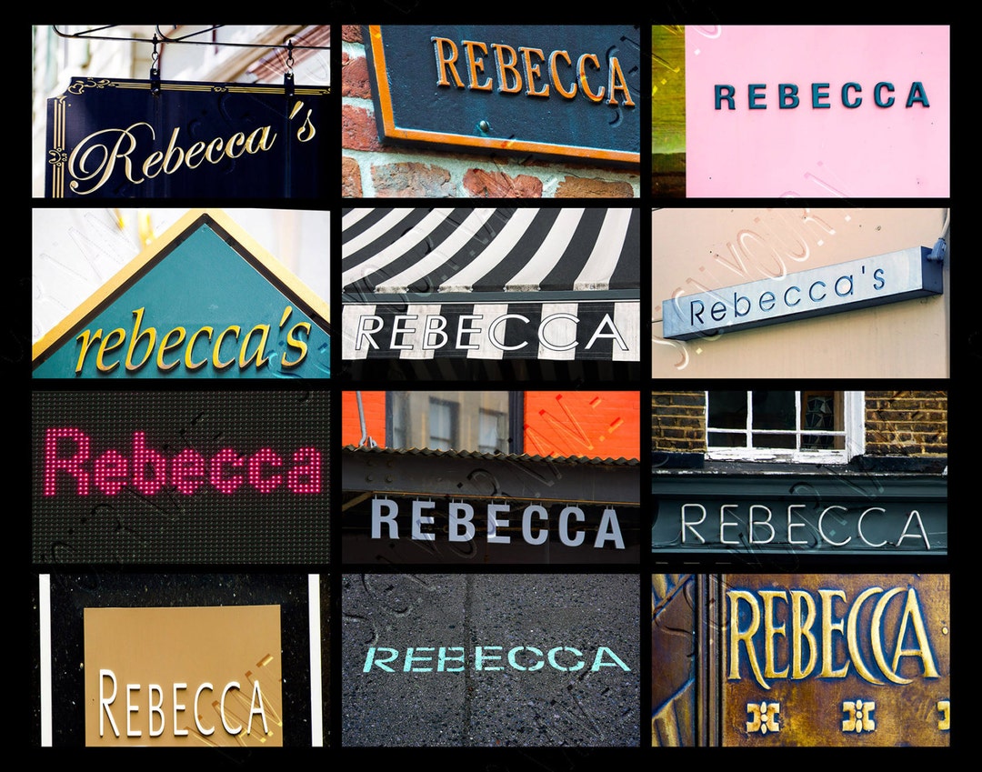 Personalized Poster Featuring REBECCA in Photos of Actual Signs; Art ...