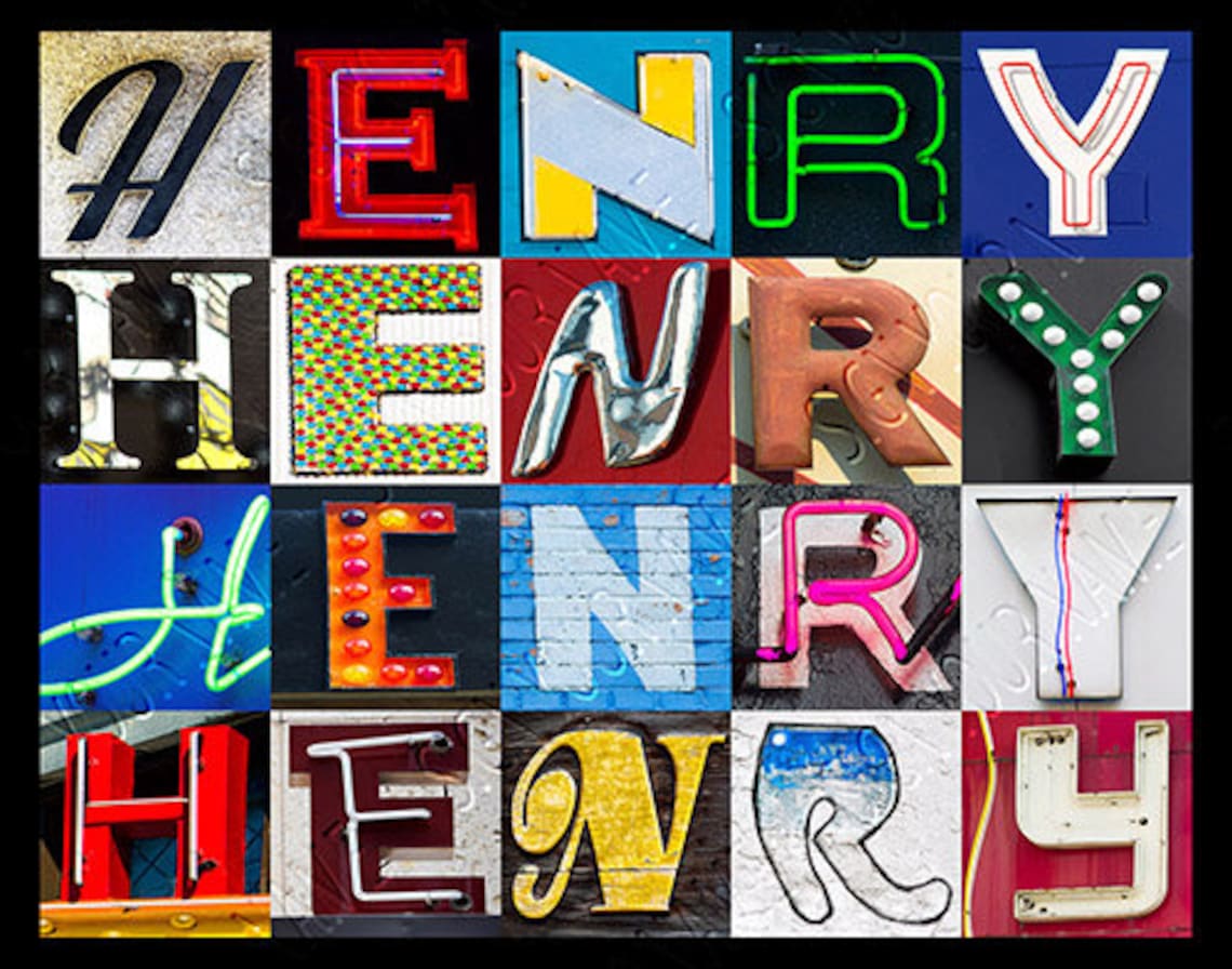 HENRY Personalized Poster Featuring Photos of Letters From Signs ...