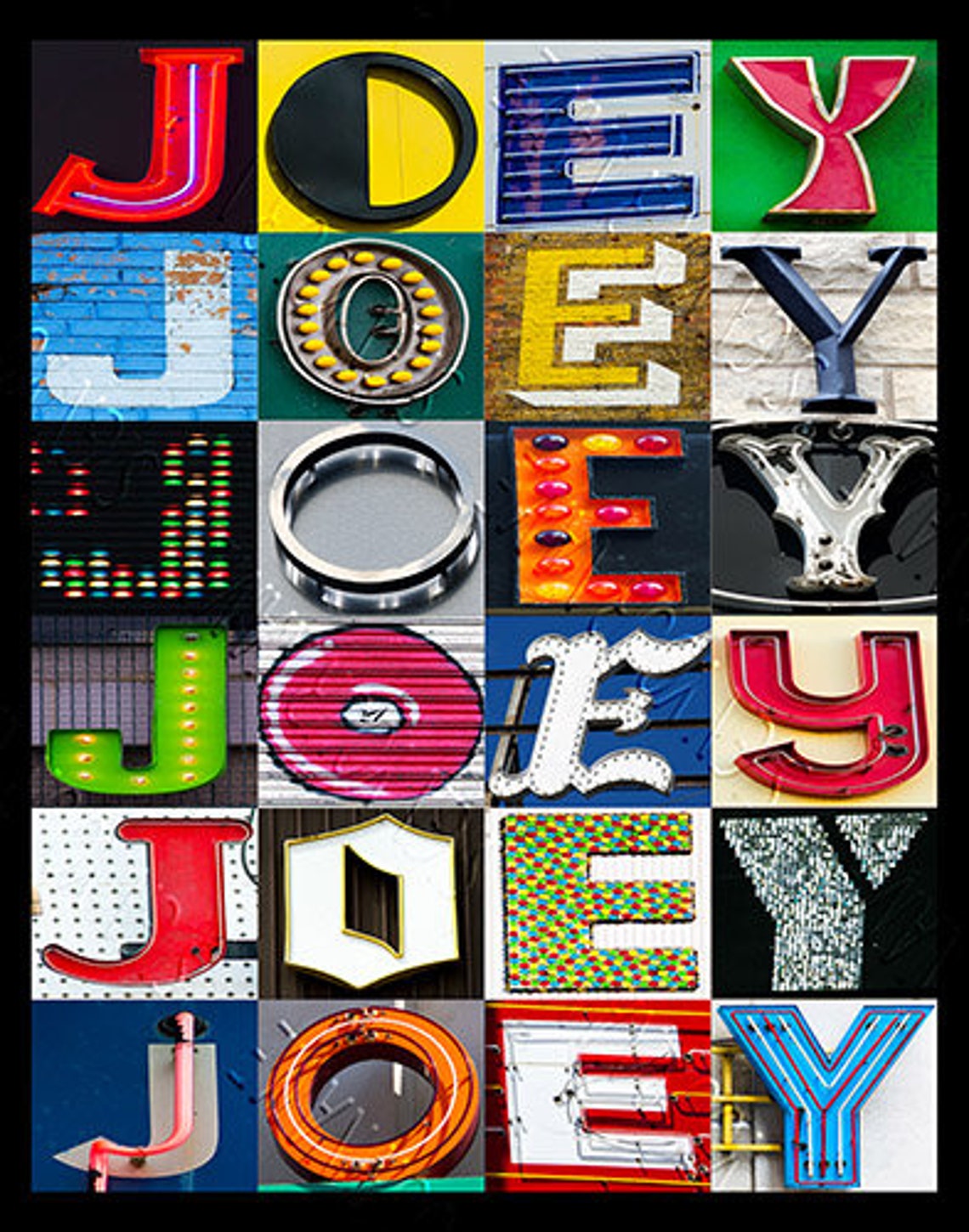 JOEY Personalized Poster Featuring Photos of Alphabet Letters - Etsy