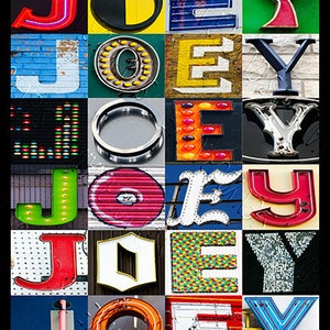 JOEY Personalized Poster Featuring Photos of Alphabet Letters From ...