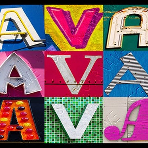 AVA Personalized Poster Featuring Photos of Sign Letters; Typography ...